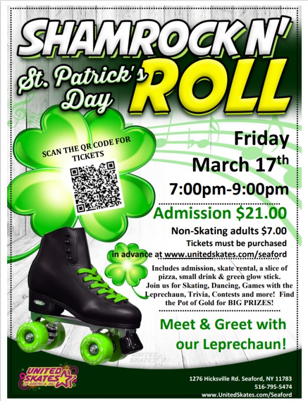 St. Patrick’s Day Shamrock ‘N Roll | United Skates of America