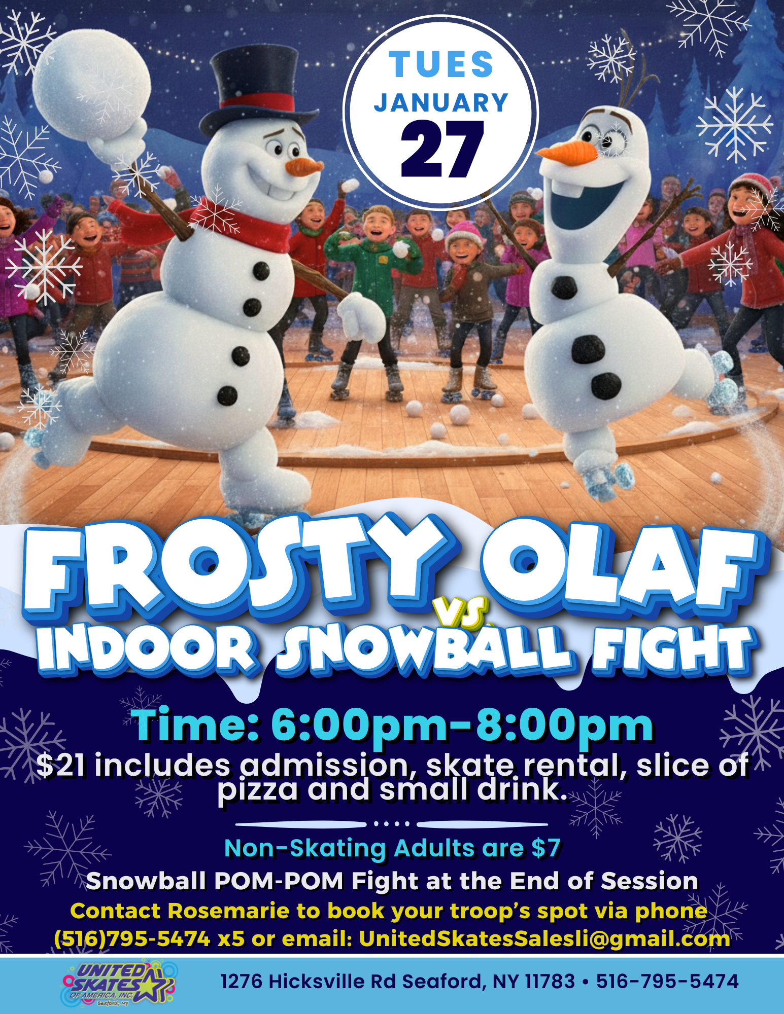 BSA Indoor Snowball Fight | United Skates of America