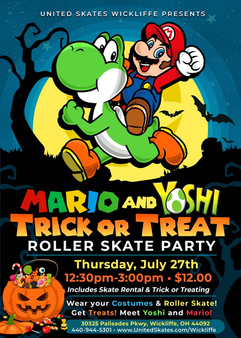Mario and Yoshi Trick or Treat Skate | United Skates of America