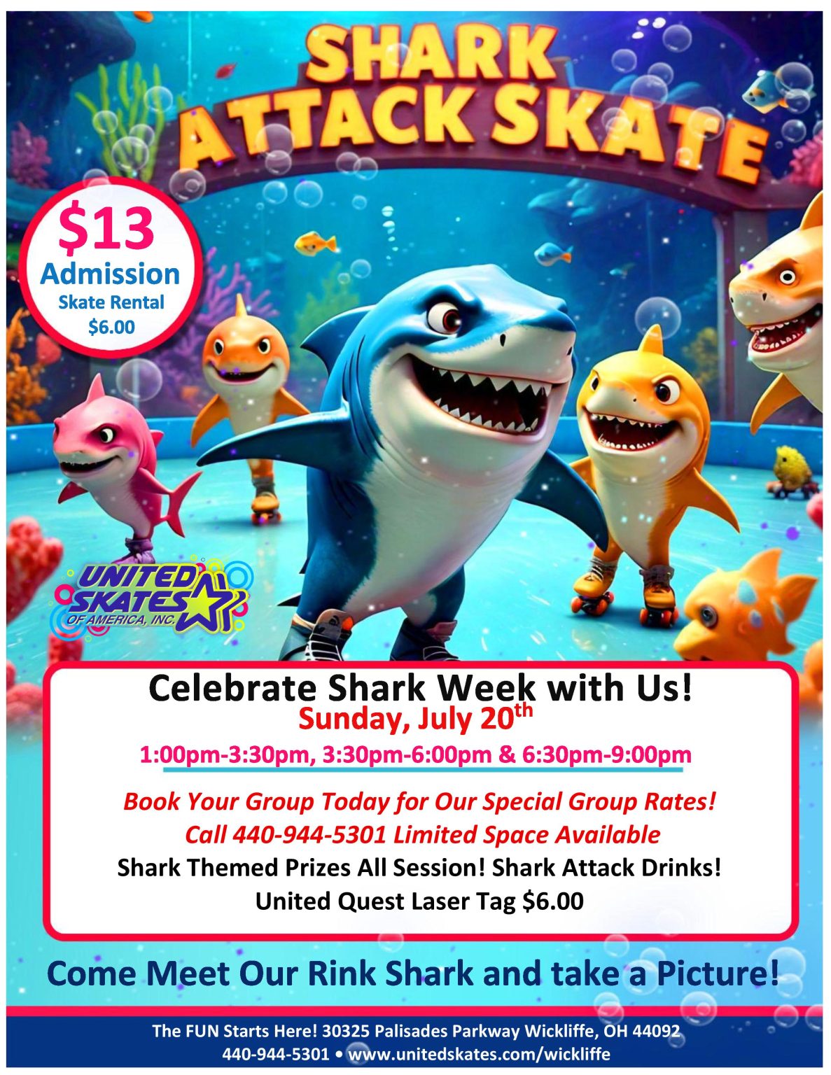 Shark Attack Skate | United Skates of America