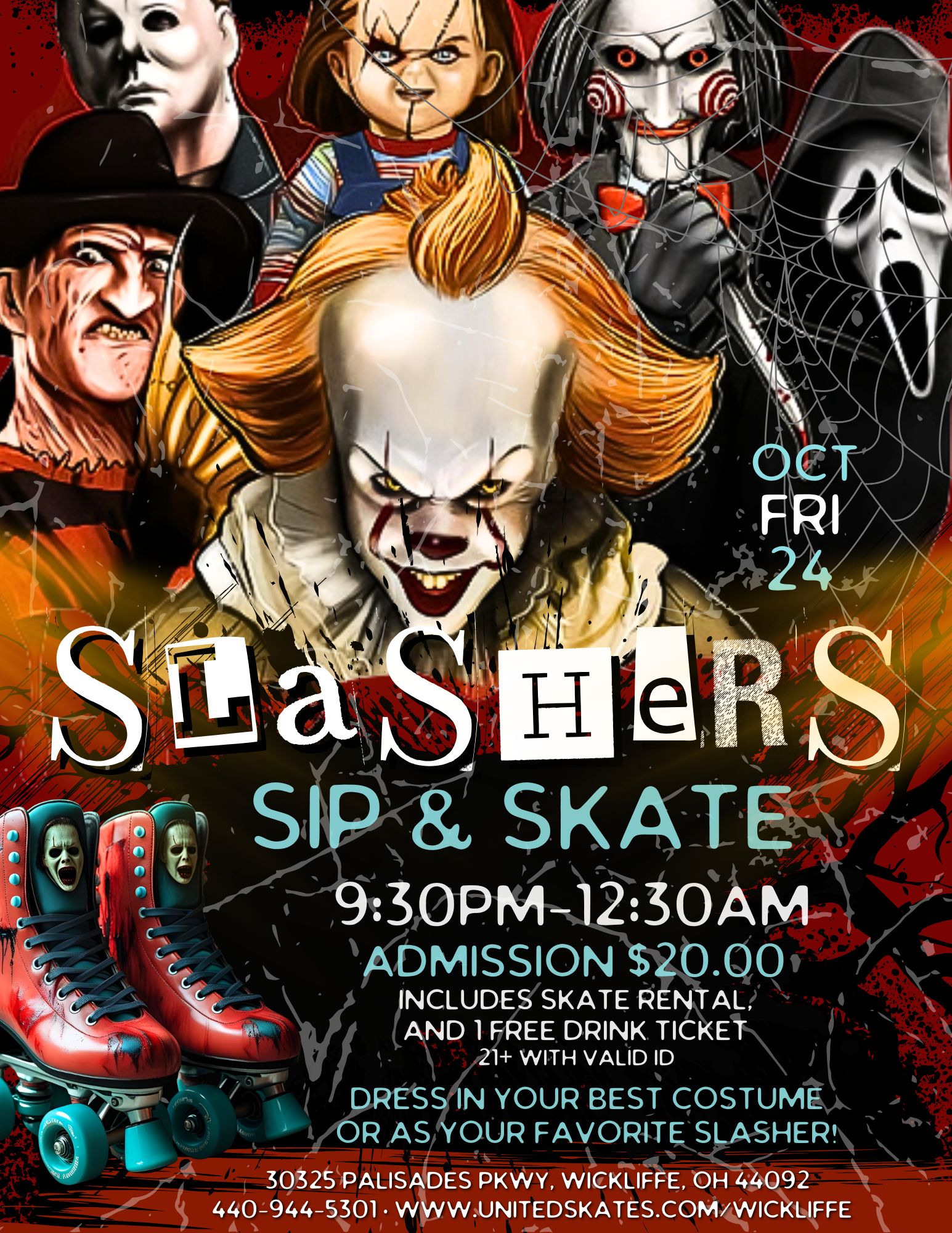 Slashers Sip and Skate | United Skates of America