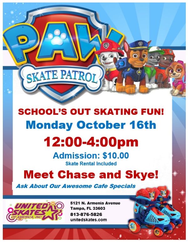 Paw Patrol School’s-Out Skate | United Skates of America