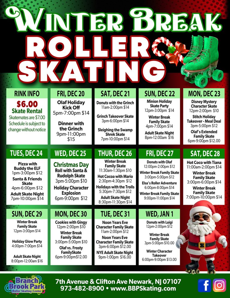 🎄🎅🏽🎄Winter Break Roller Skating 🎄🎅🏽🎄 | Branch Brook Park Skating