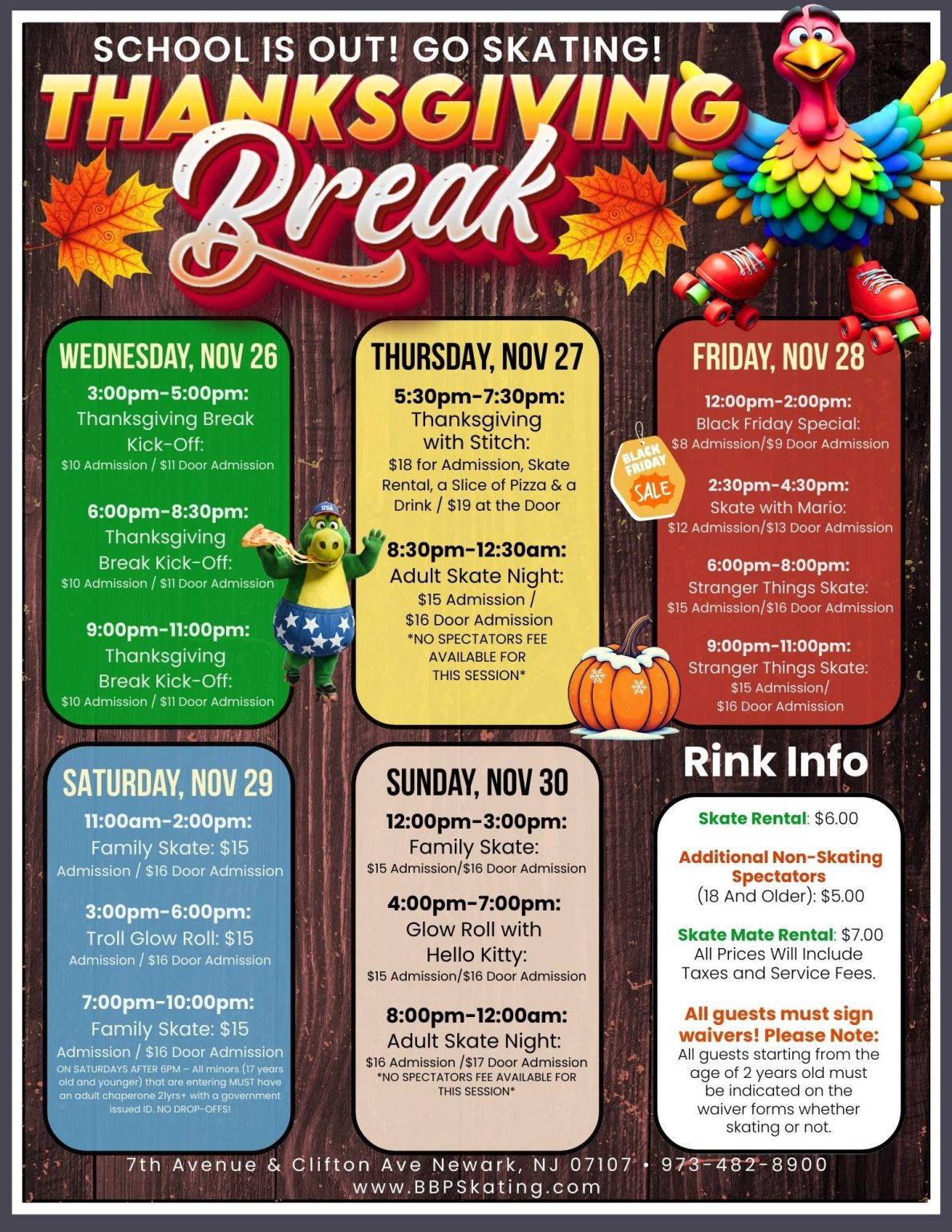 Schedule & Events | Branch Brook Park Skating