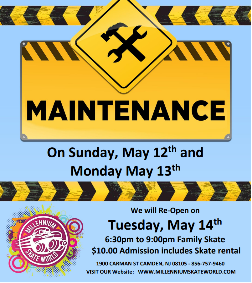 Closed for Maintenance | Millennium Skate World