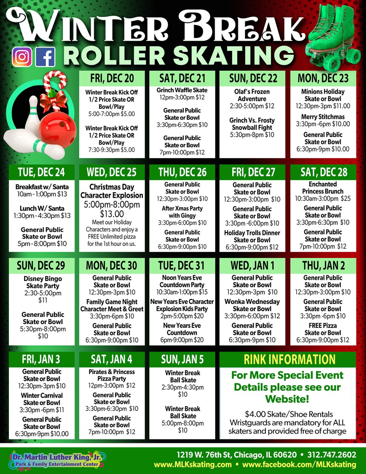 MLK Skating | Roller Skating, Birthday Parties & Arcade