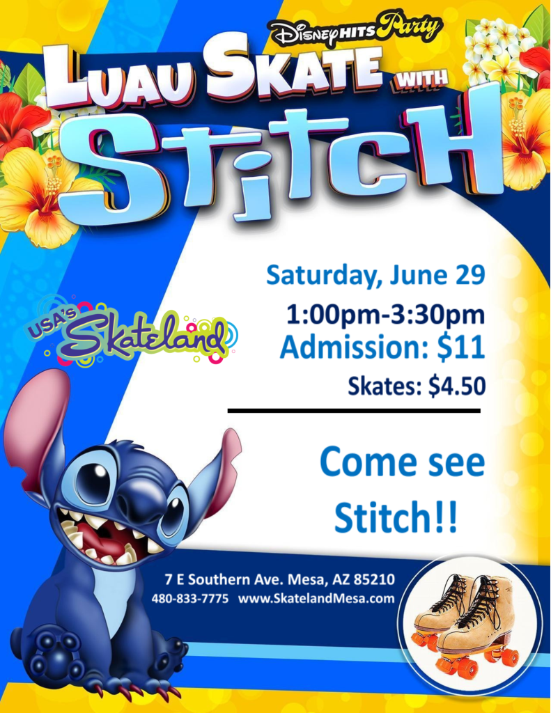 Luau Skate with Stitch | Skateland Mesa