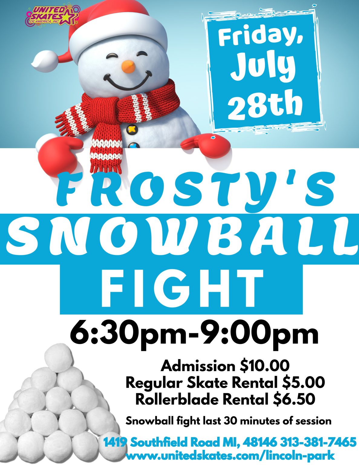 Frosty’s Snowball Fight | United Skates of America
