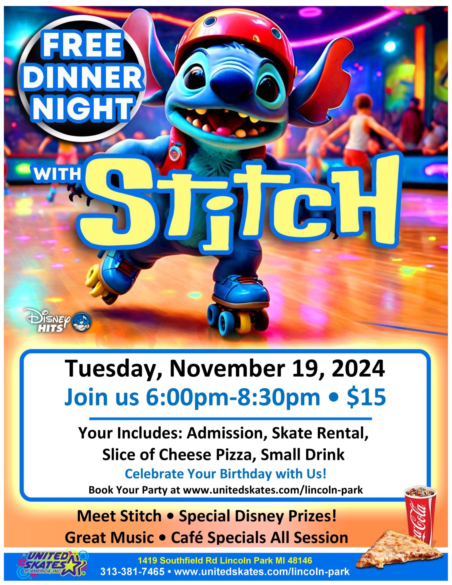 Free Dinner Skate with Stitch | United Skates of America