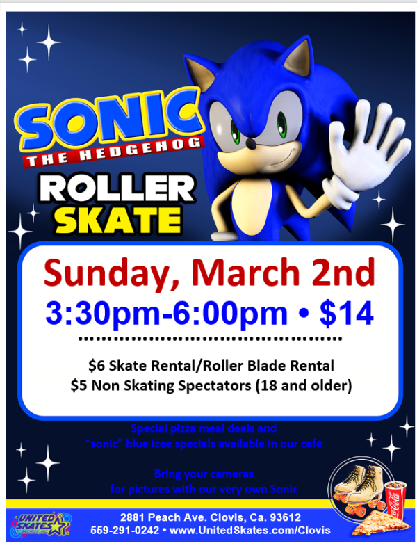 Sonic The Hedgehog Skate | United Skates of America