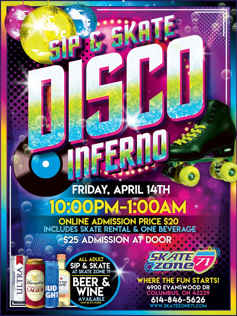Disco Inferno Sip & Skate | Skate Zone 71
