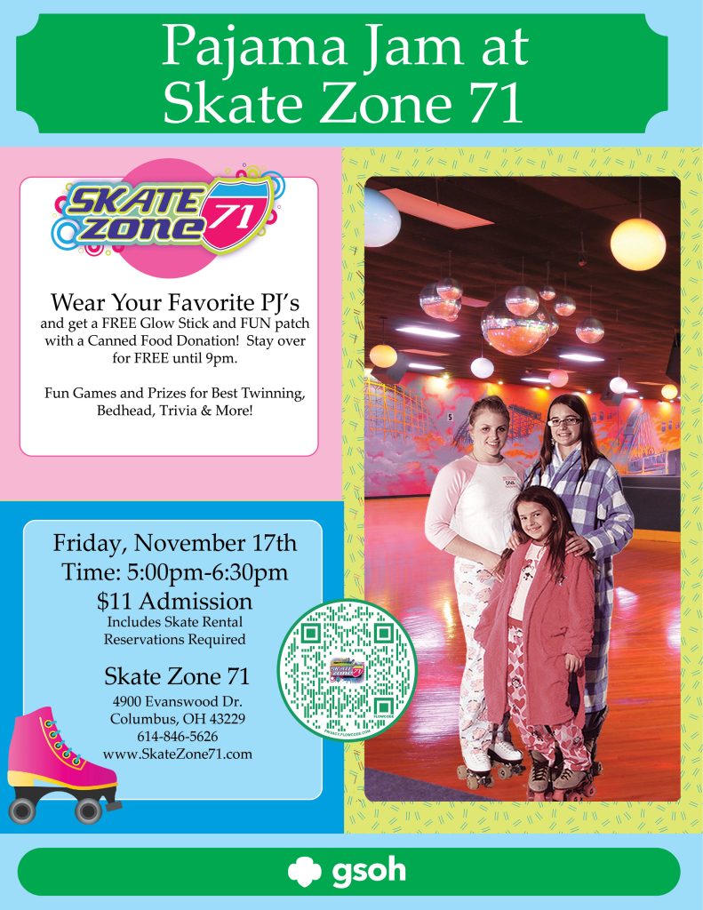 GIRL SCOUTS PAJAMA JAM AND FOOD DRIVE | Skate Zone 71