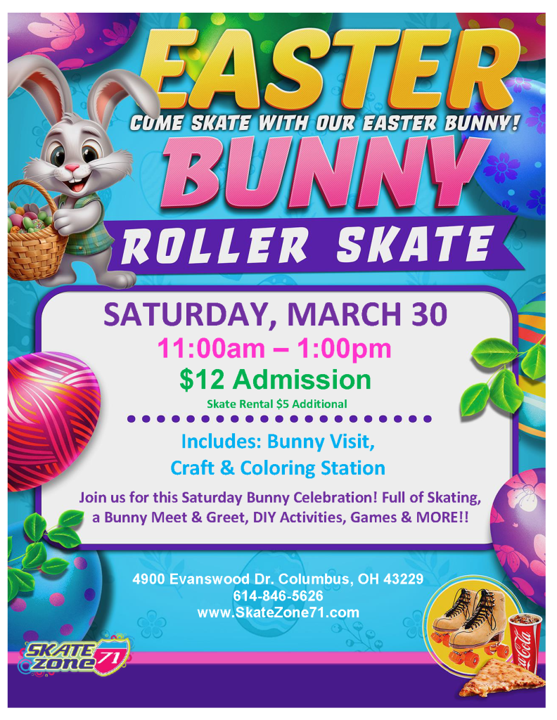 Easter BUNNY & CRAFT SKATE | Skate Zone 71