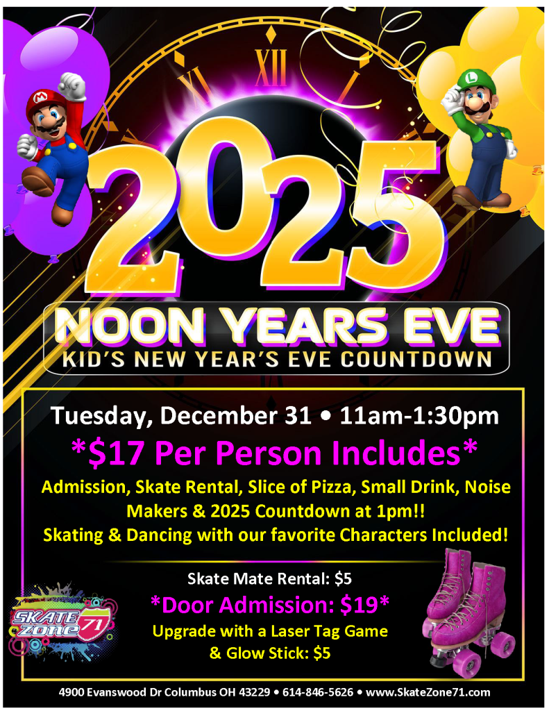 NYE Noon Year’s Eve Skate | Skate Zone 71